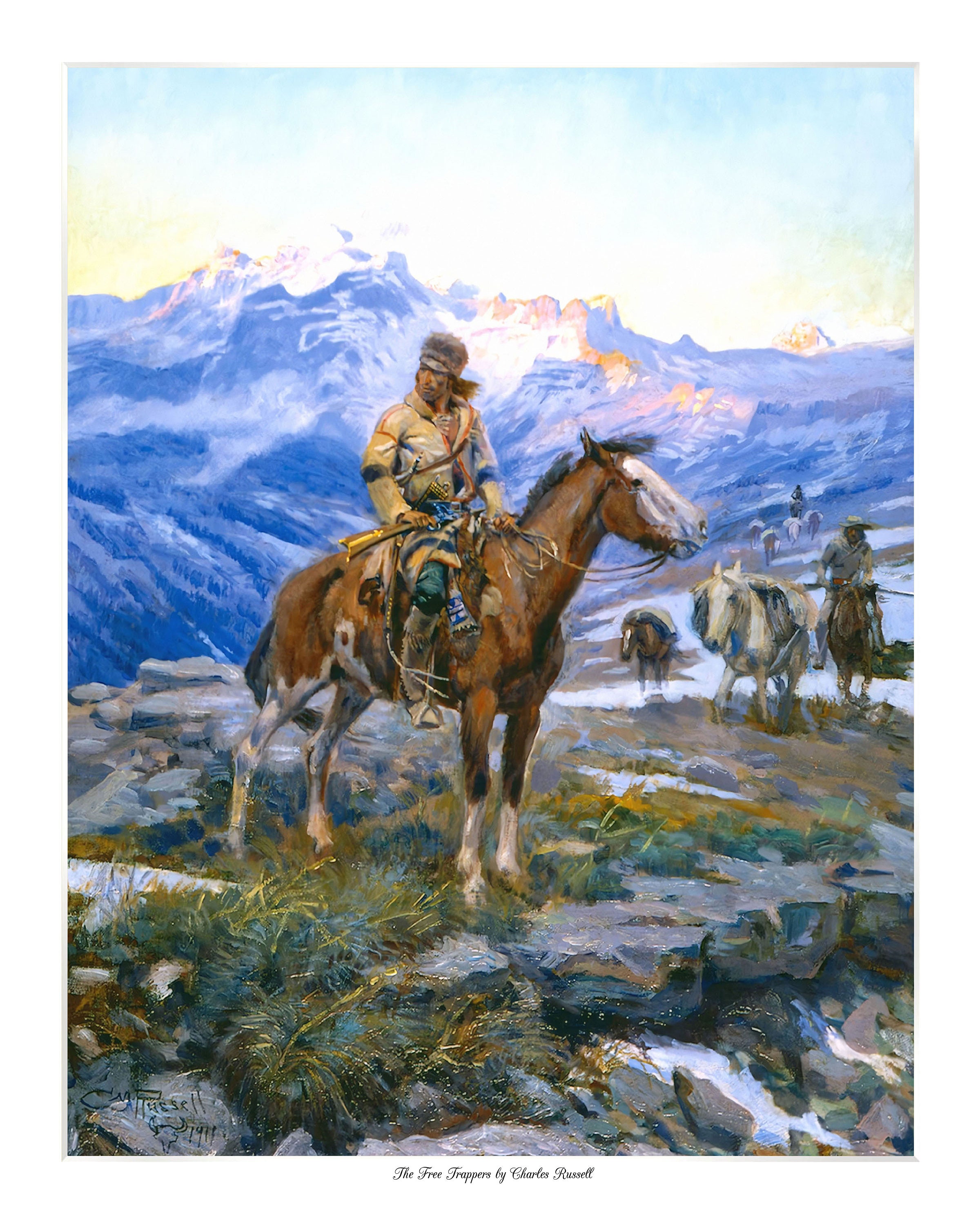 The Free Trappers by Charles Russell; 18x24" Ready-to-frame Print ...
