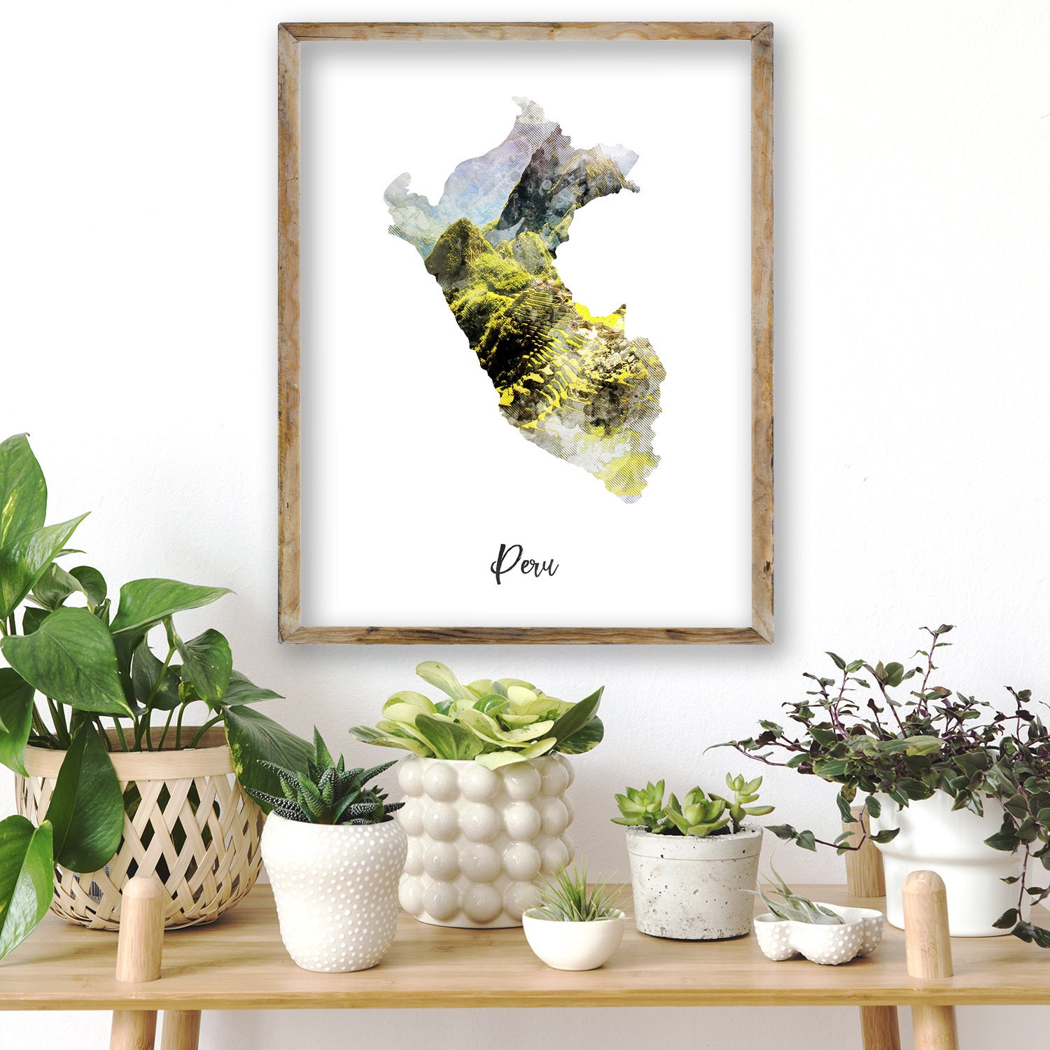 Peru Watercolor Map Digital Download, State Map, Country Map, Map ...