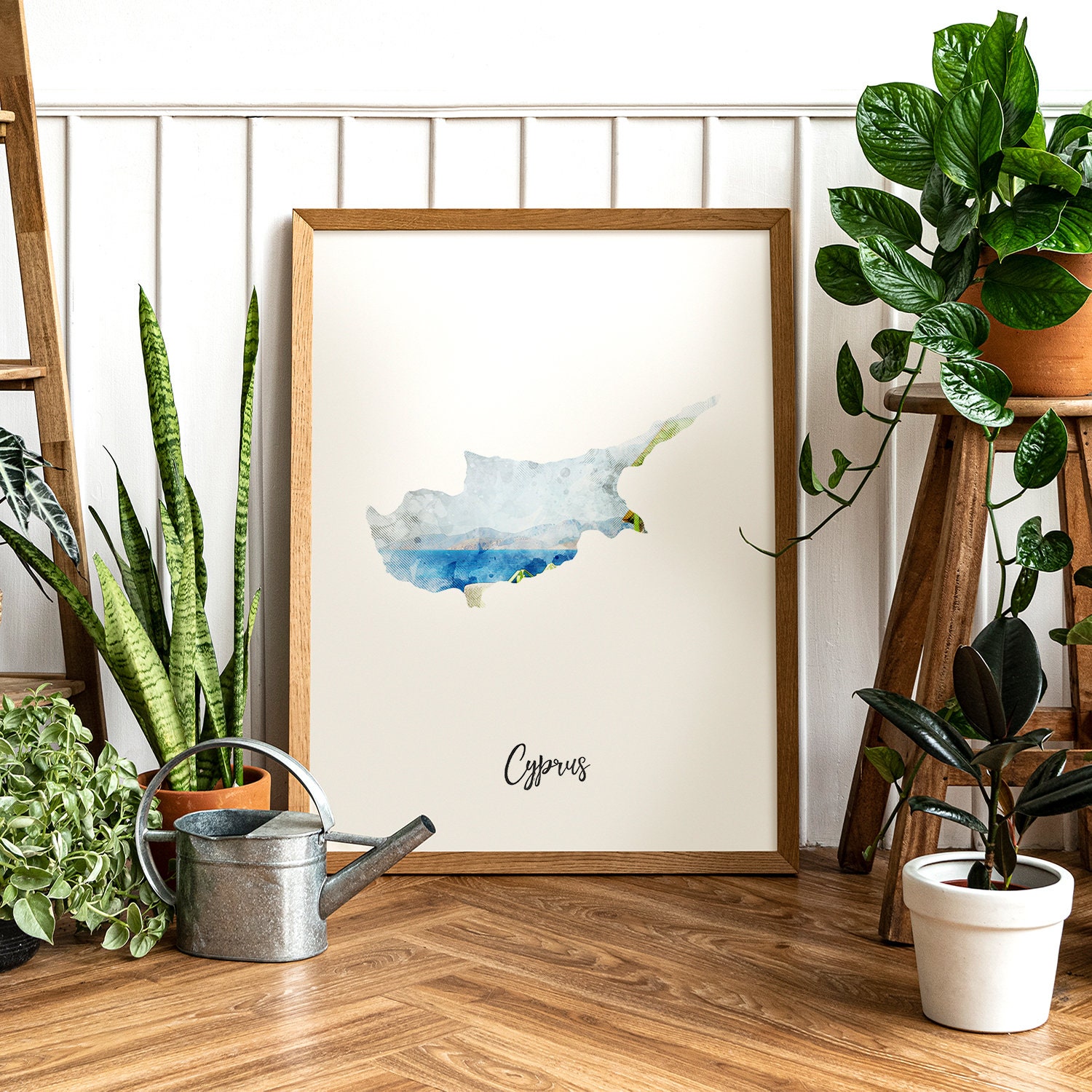 Cyprus Watercolor Map Digital Download, State Map, Country Map, Map ...