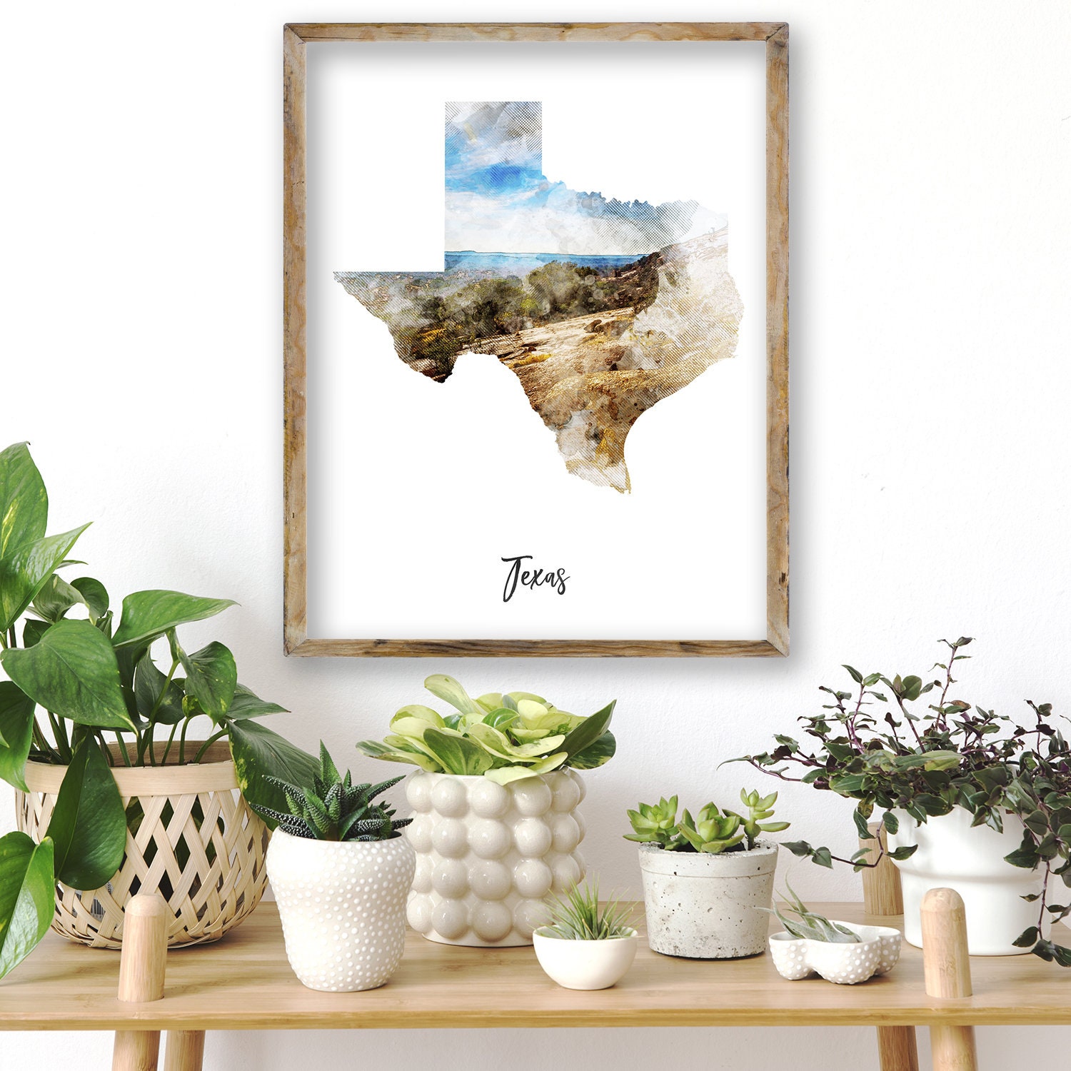 Texas Watercolor Map Digital Download, State Map, Country Map, Map ...