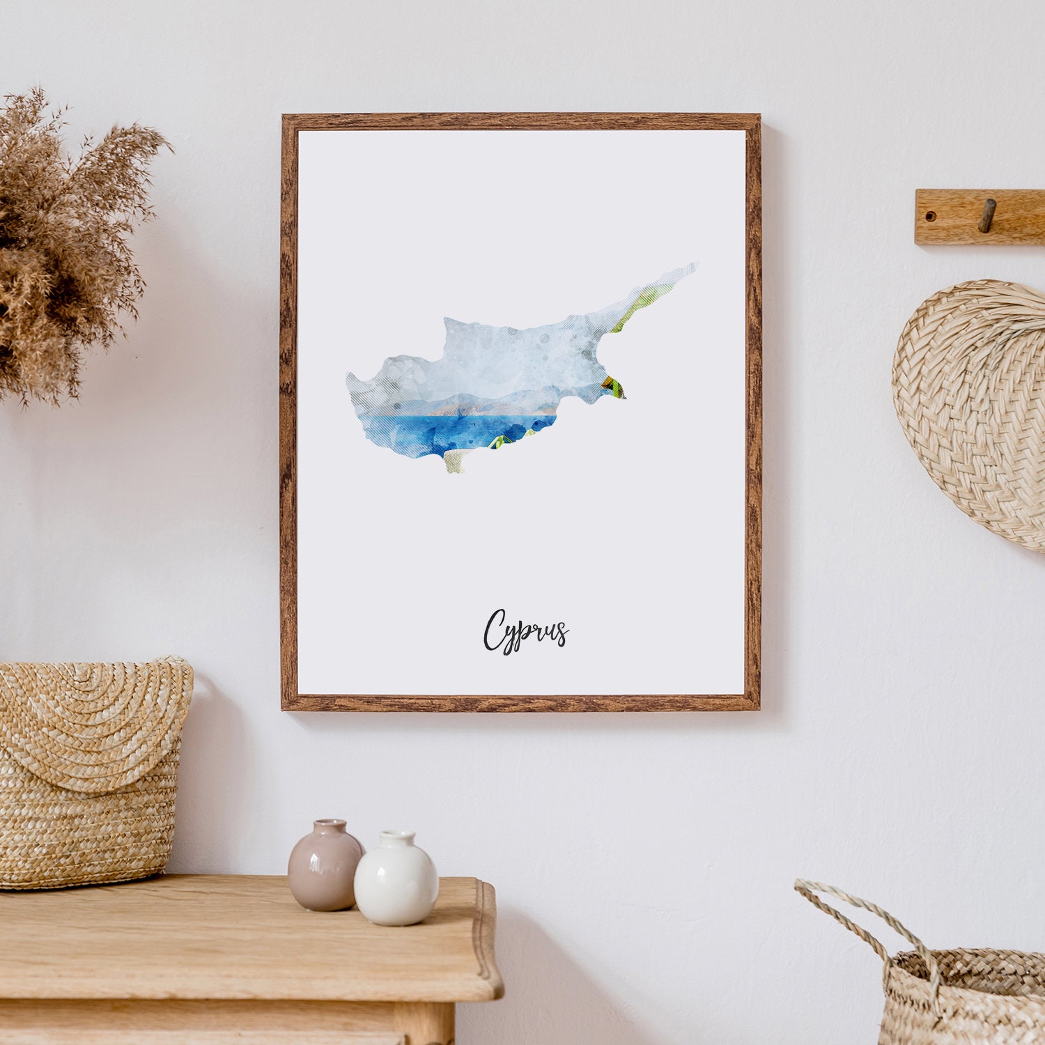 Cyprus Watercolor Map Digital Download, State Map, Country Map, Map ...