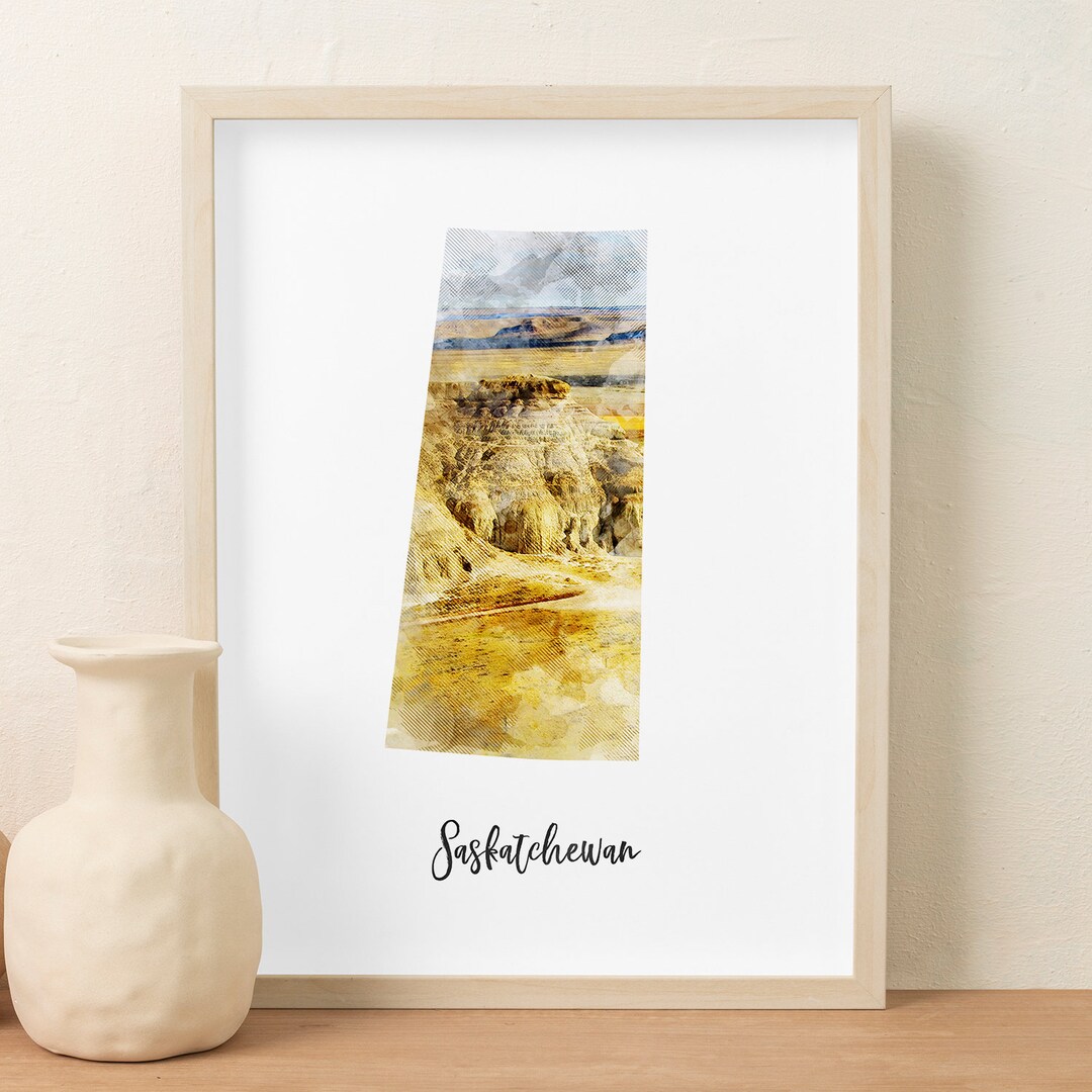 Saskatchewan Watercolor Map Digital Download, State Map, Country Map ...