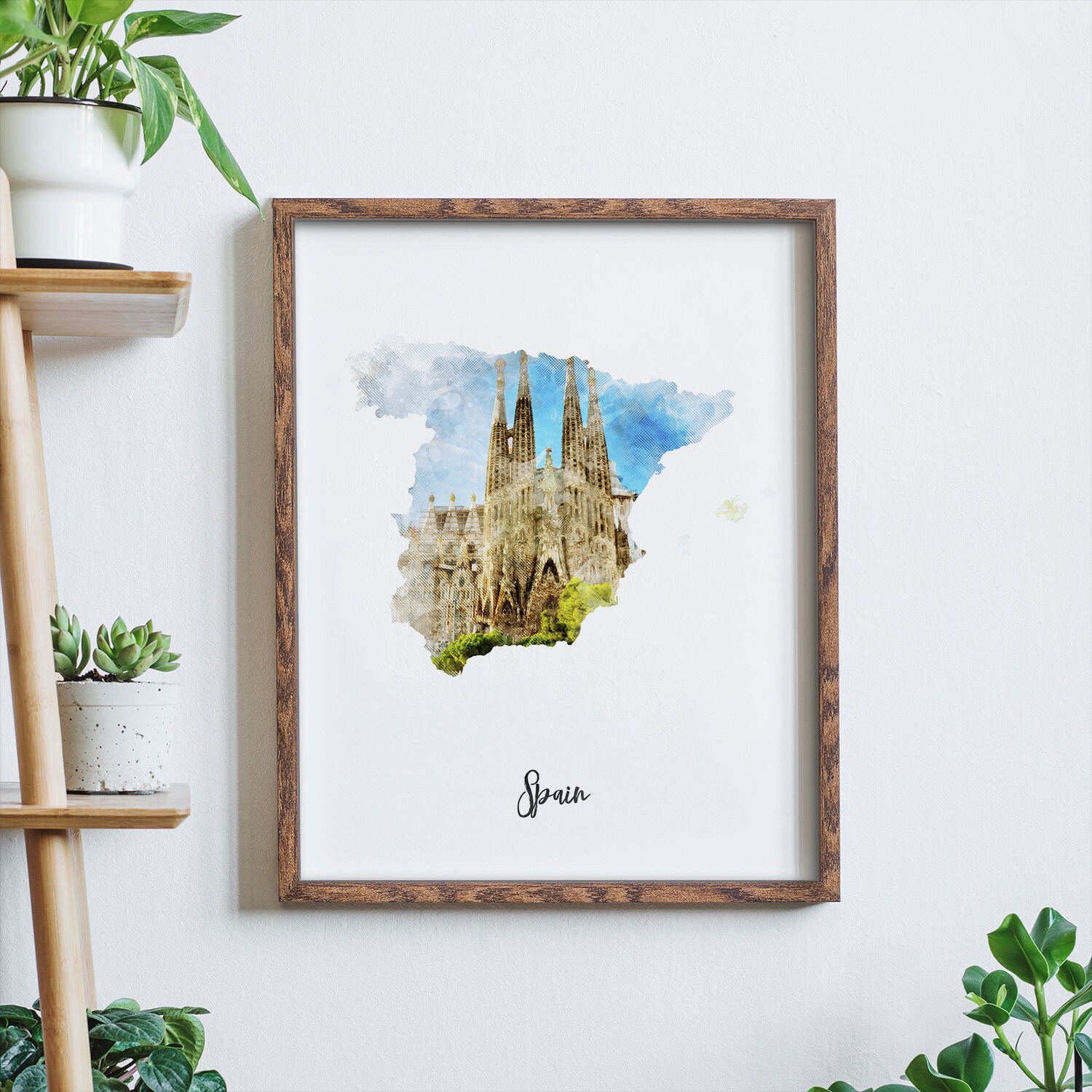 Spain Watercolor Map Digital Download, State Map, Country Map, Map ...