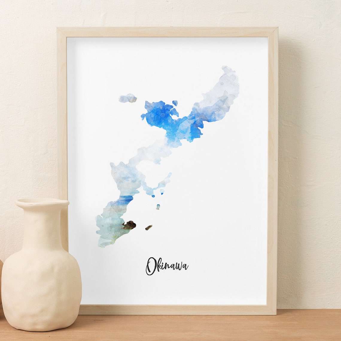 Okinawa Watercolor Map Digital Download, State Map, Country Map, Map ...