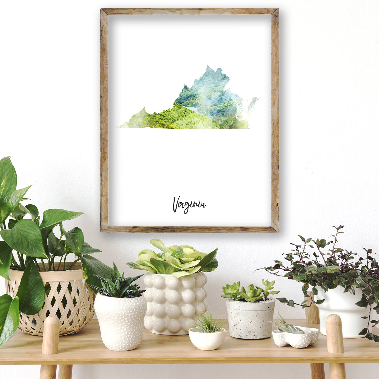 Virginia Watercolor Map Digital Download, State Map, Country Map, Map ...