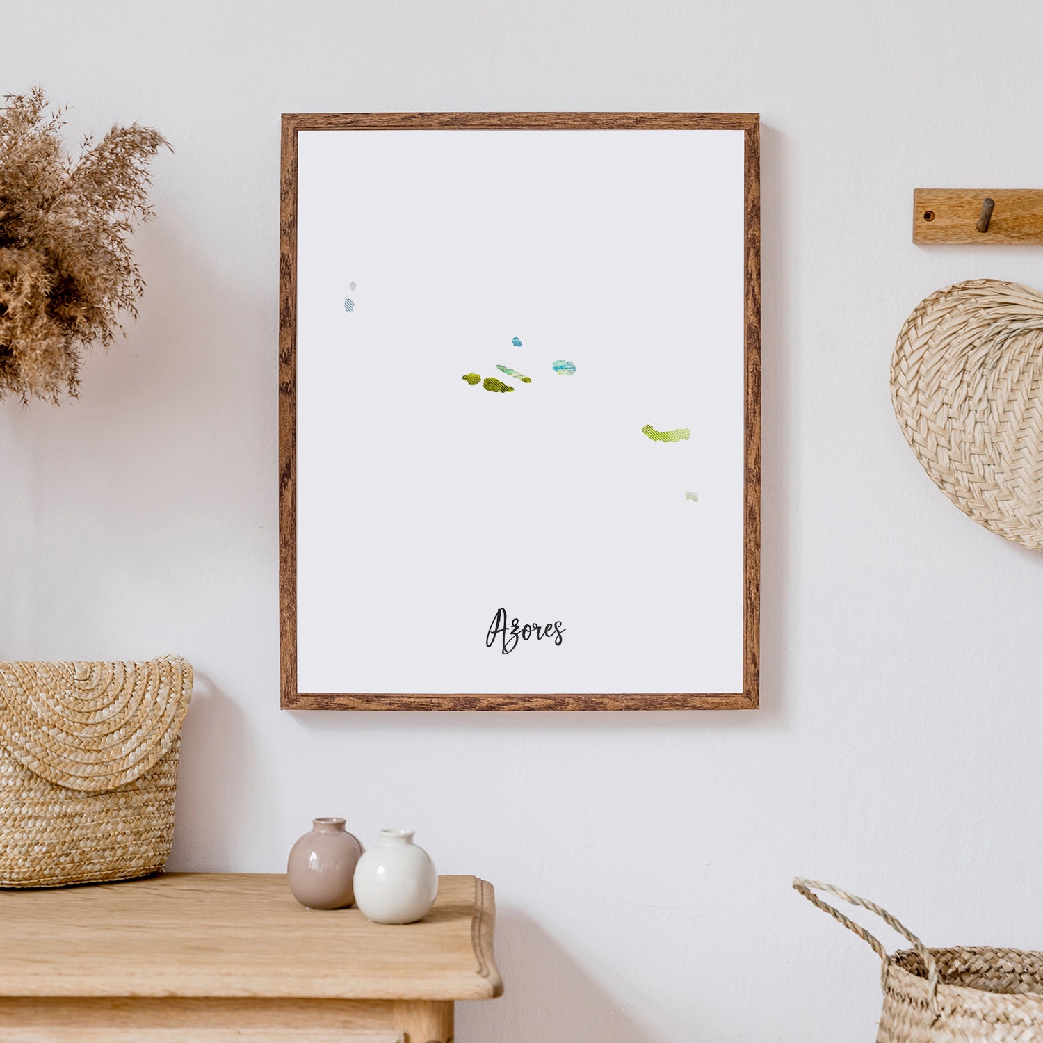 Azores Watercolor Map Digital Download, State Map, Country Map, Map ...