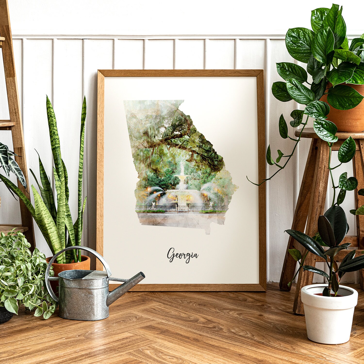 Georgia Watercolor Map Digital Download, State Map, Country Map, Map ...