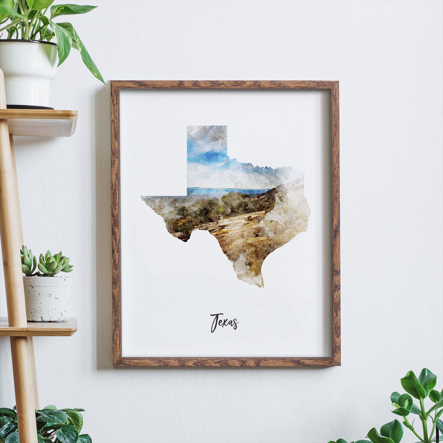 Texas Watercolor Map Digital Download, State Map, Country Map, Map ...