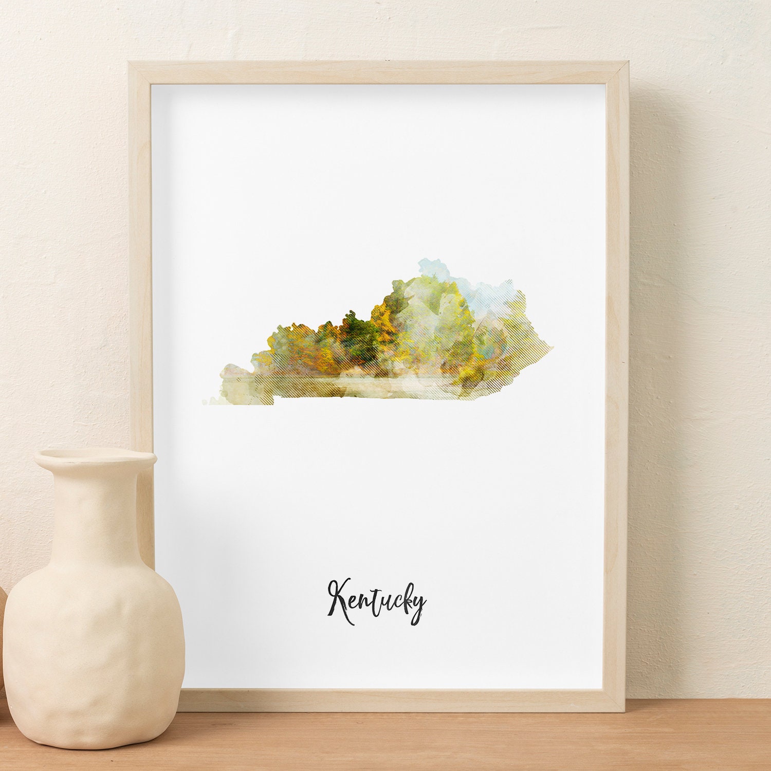 Kentucky Watercolor Map Digital Download, State Map, Country Map, Map ...