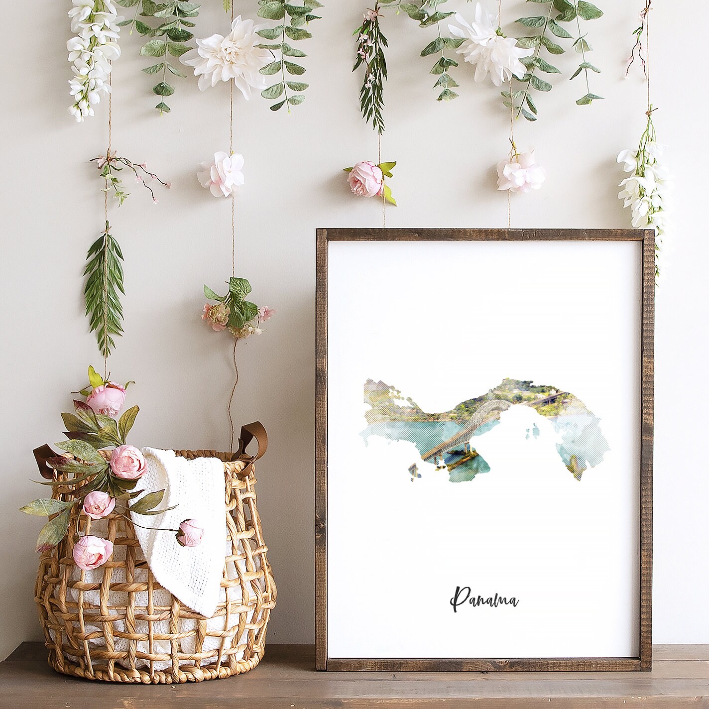 Panama Watercolor Map Digital Download, State Map, Country Map, Map ...