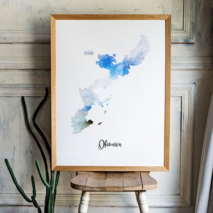 Okinawa Watercolor Map Digital Download, State Map, Country Map, Map ...