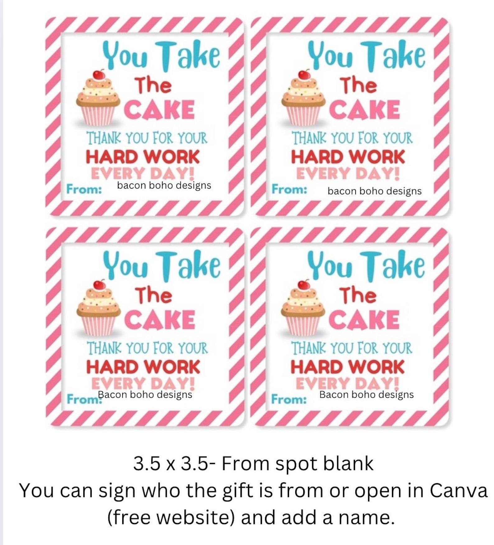 Teacher Appreciation Gift, You Take the Cake Gift, Teacher Appreciation ...