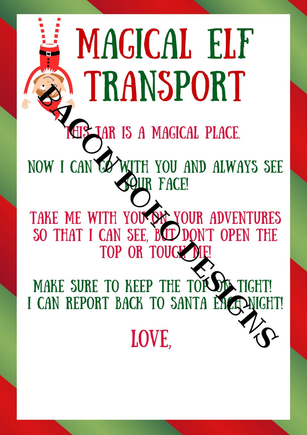 Elf on the Shelf Carrier Letter for Transport Carrier - Etsy UK