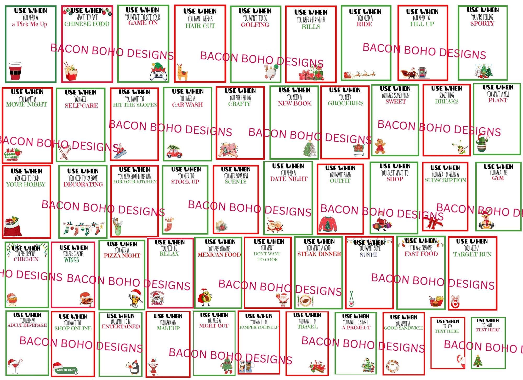 Editable/printable Christmas Gift Card Book, Gift Card Book, Gift Card ...