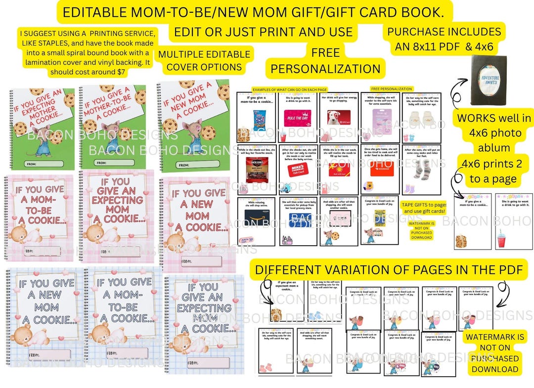 Printable/editable If You Give an Expecting Mom a Cookie, Baby Shower ...