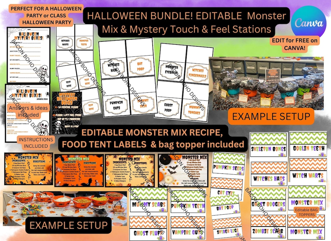 Editable/printable Halloween Mystery Touch and Feel Game, Halloween ...