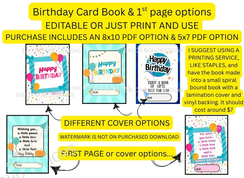 Editable Birthday Gift Card Book: 25+ Printable Gift Card Templates ...