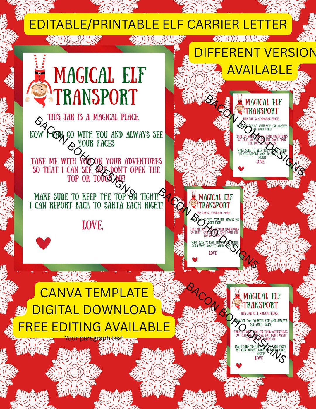 Elf Transport Letter, Editable Elf Transport Letter, Elf Carrier Letter ...