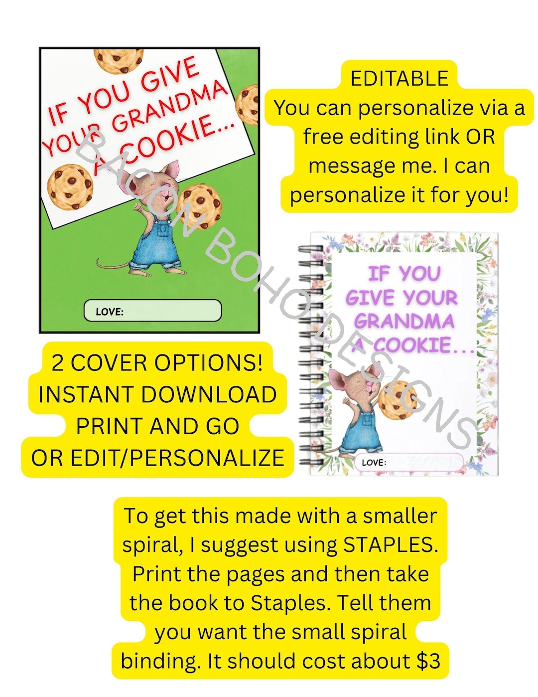 If You Give Your Grandma a Cookie, Mother's Day Gift, Gift From Kids ...