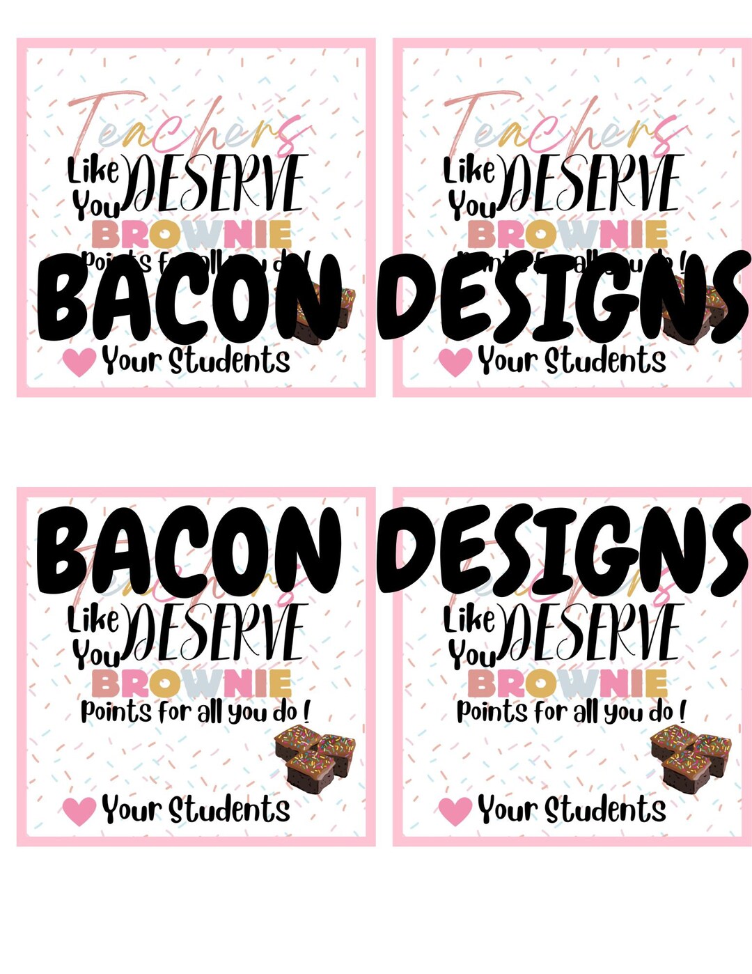 Teacher Gift Tag, Teachers Like You Deserve Brownie Points for All You ...