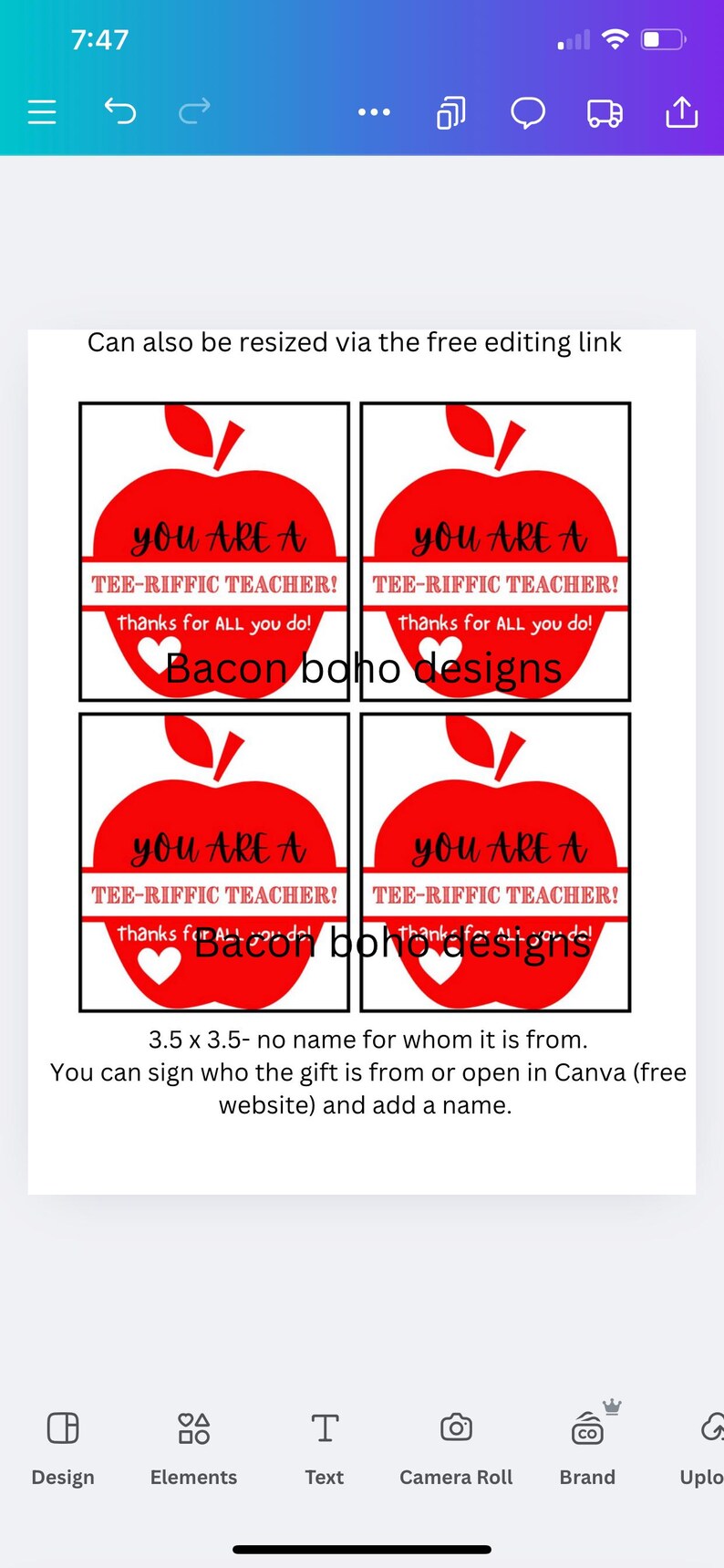 Teacher Gift Tag, Teacher Appreciation, Teacher Gift, T-shirt Gift Tag ...