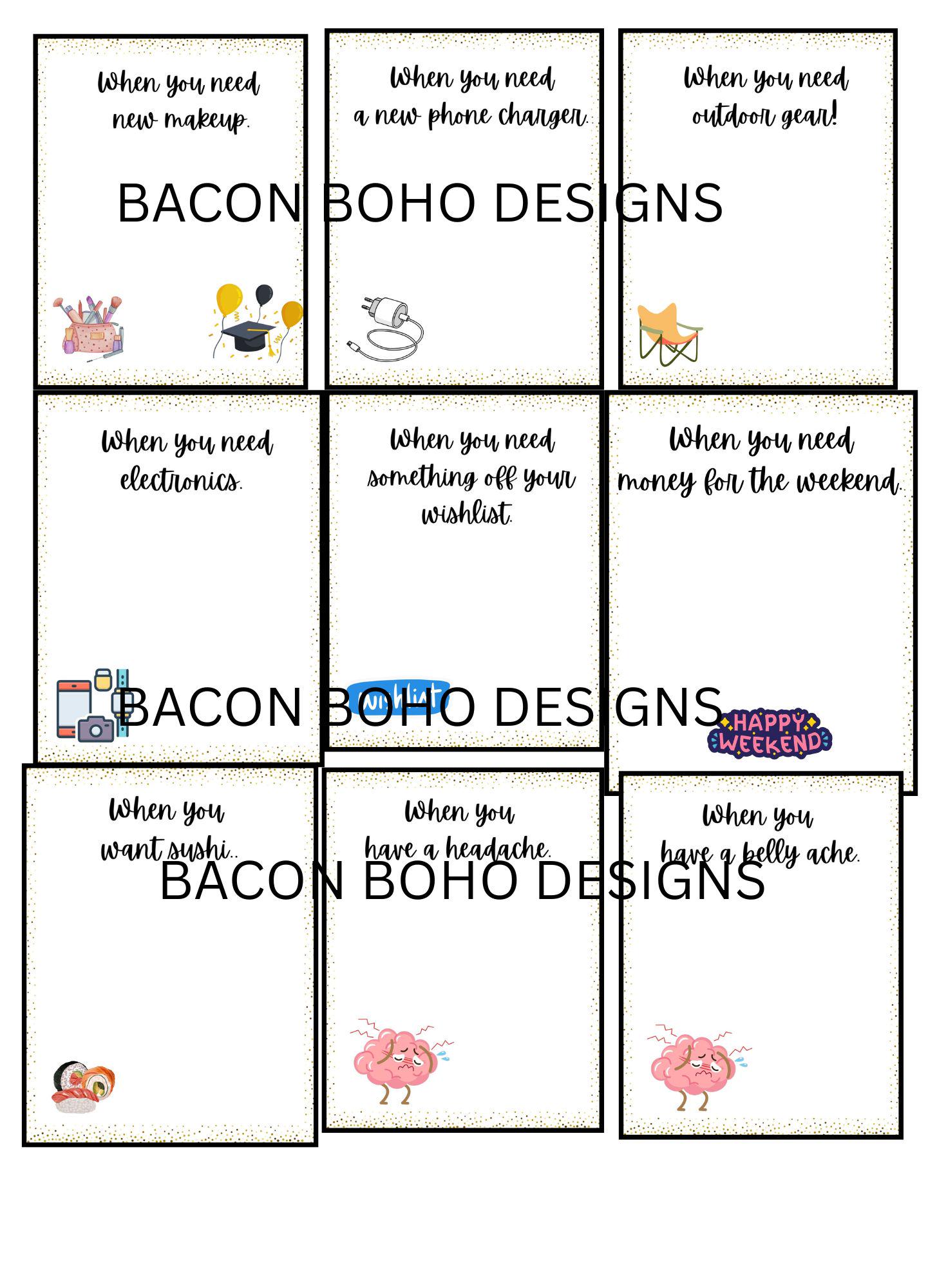 Editable Graduation Gift Card Book, College Survival Book, Gift Card ...