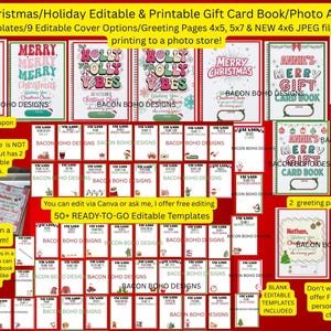 Editable/printable Christmas Gift Card Book, Gift Card Book, Gift Card ...