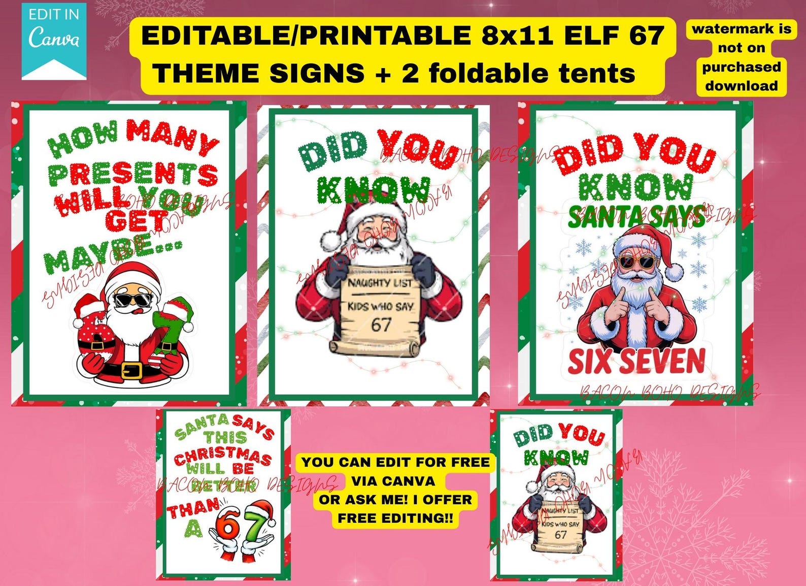 Elf 67 Bundle, Elf 67 Printables, Elf 67 Sign, Elf Slang, Elf ...