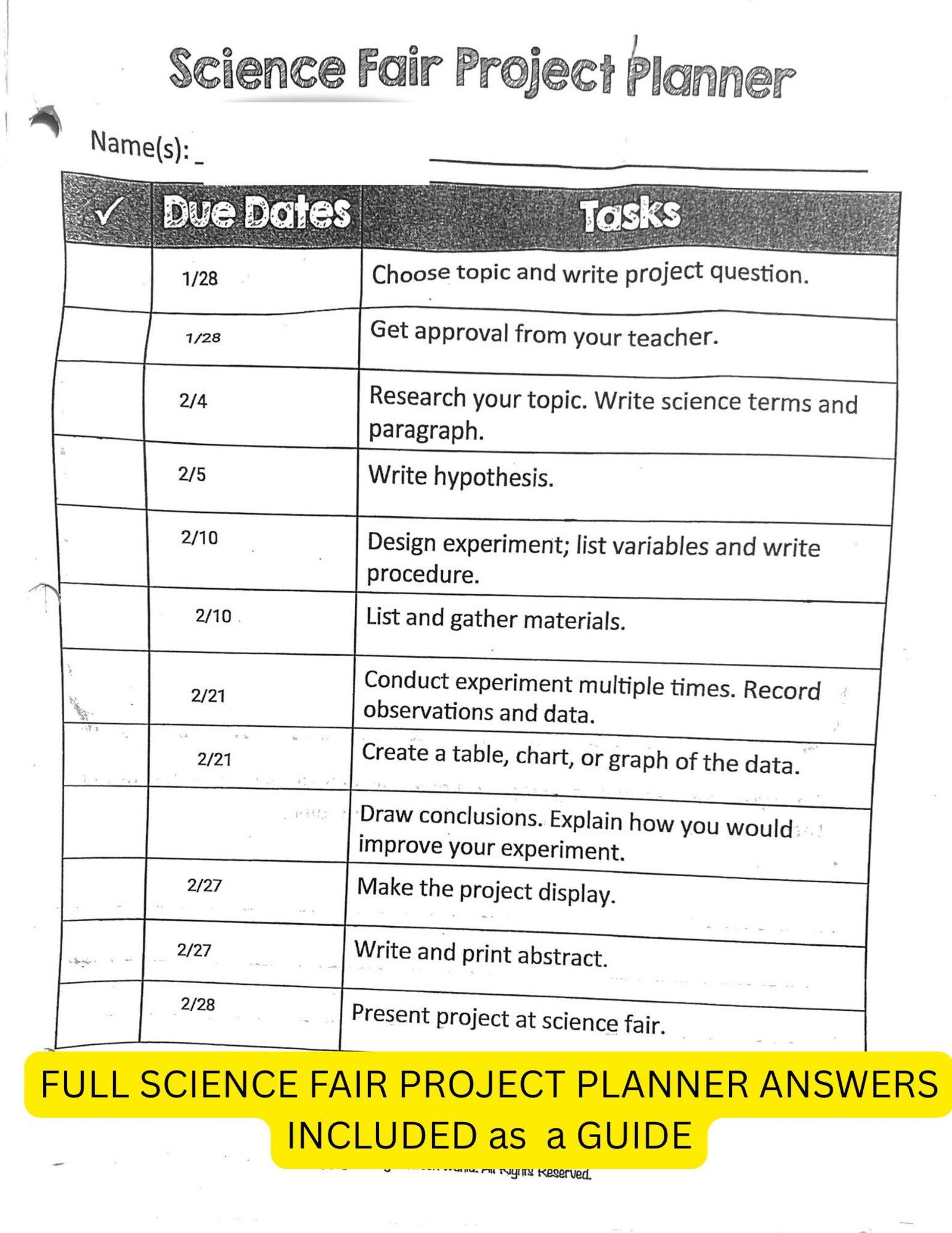 Editable/printable Slime Science Fair Project, Ready-to-go Science Fair ...