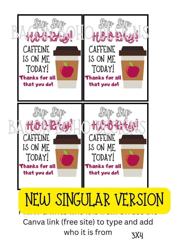 Teacher Appreciation Gift, Nurse Gift, Caffeine Cart, Sip Sip Hooray ...