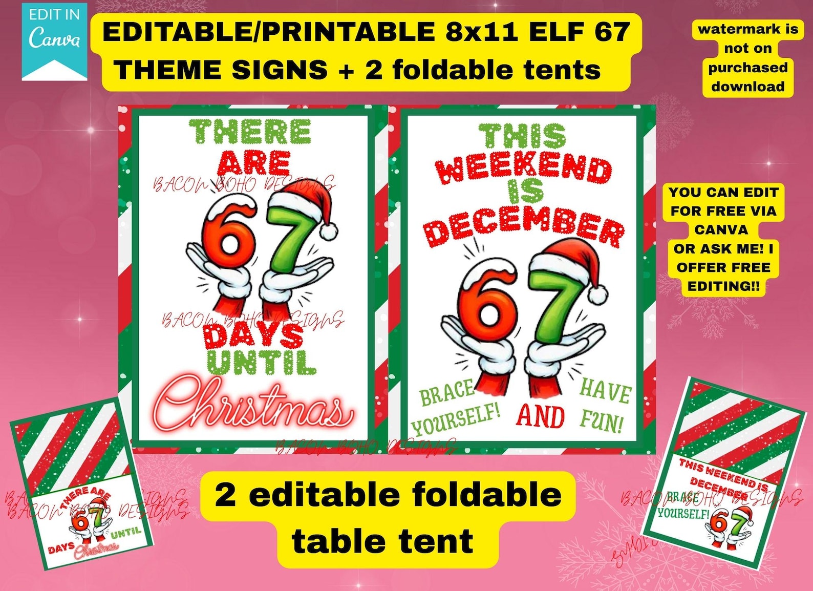 Elf 67 Bundle, Elf 67 Printables, Elf 67 Sign, Elf Slang, Elf ...