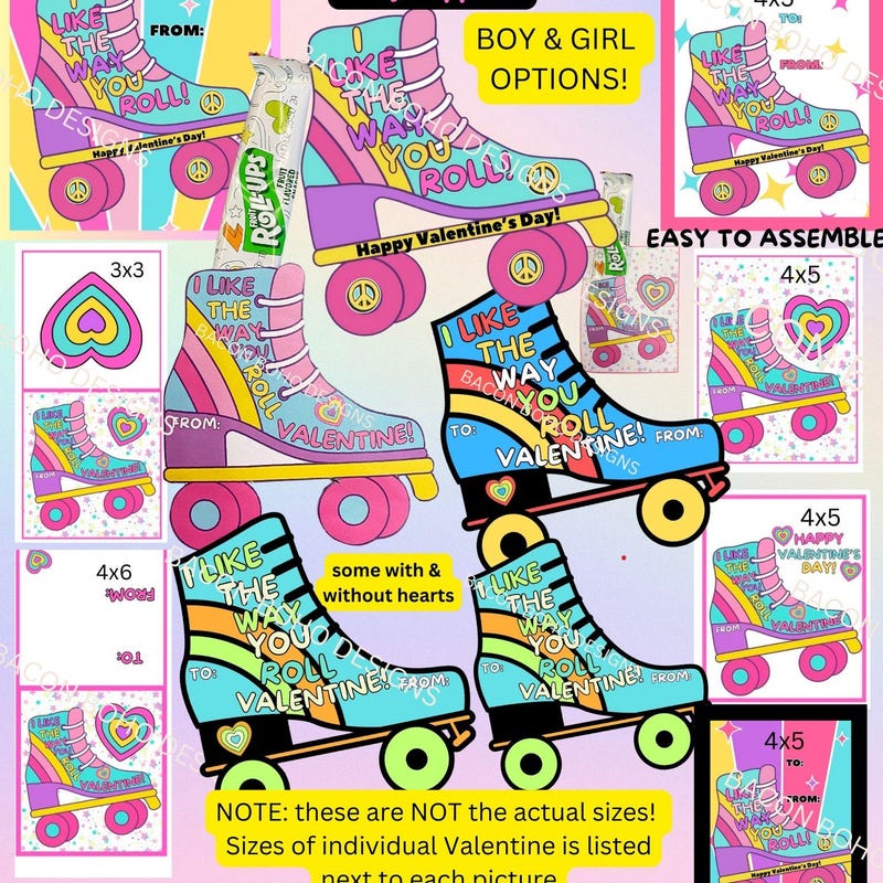 Roller Skating Valentines - Etsy