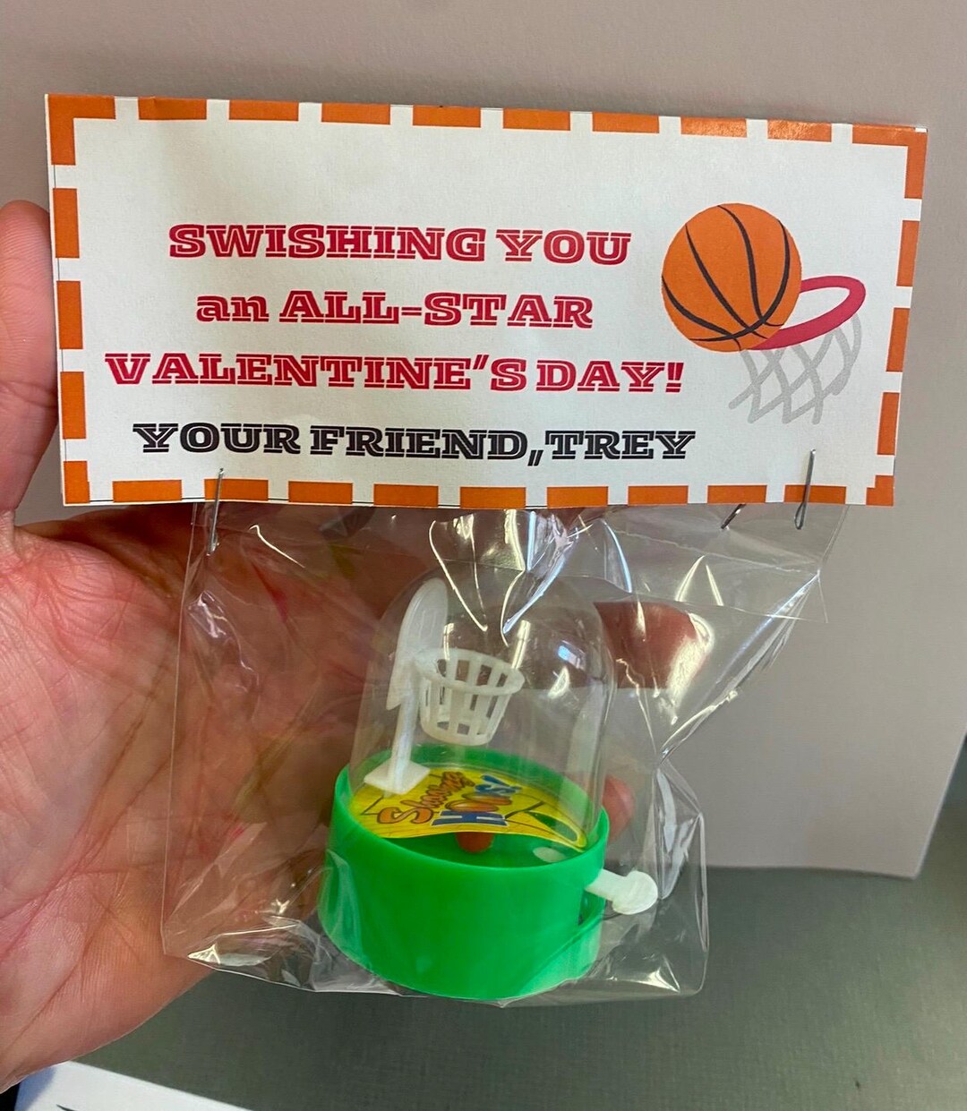 Valentine Sports Themed Card, Valentine Bag Topper, Basketball ...