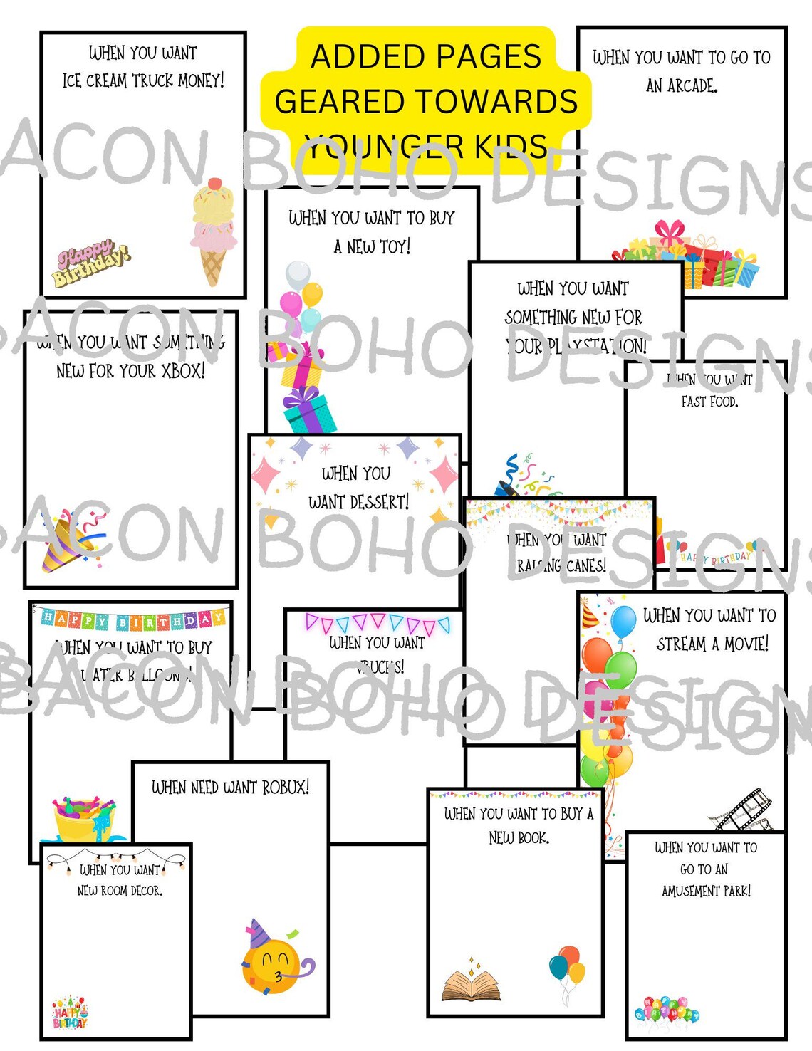 Editable/printable Birthday Gift Card Book, 100+ Gift Card Templates ...