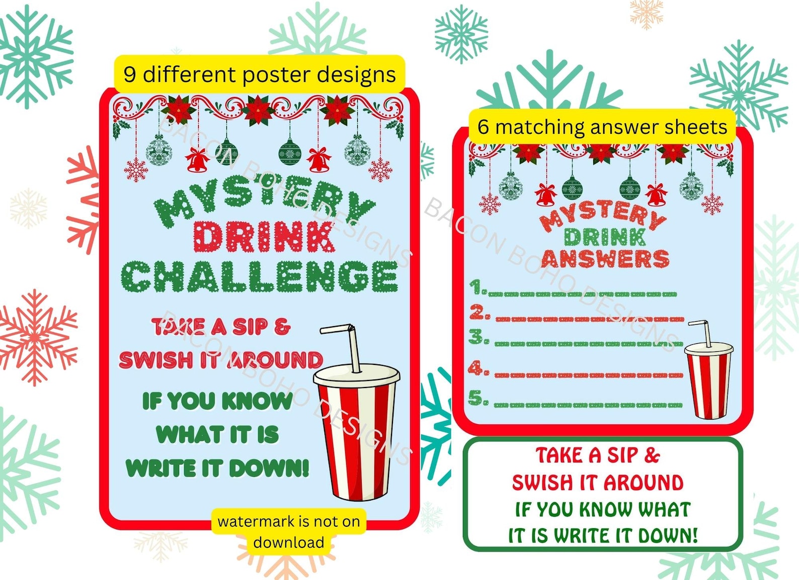 Editable/printable Elf Mystery Drink Challenge, Elf Props, Elf Games ...