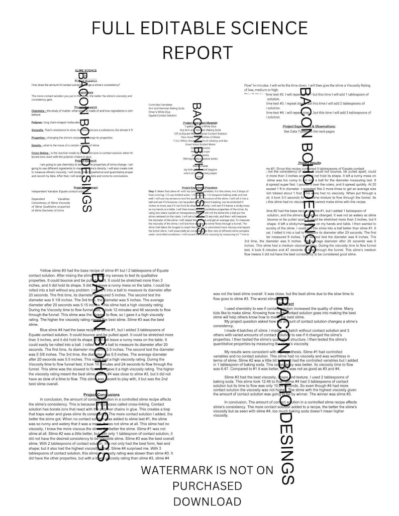 Slime Science Project, Science Fair Project, Kid Science Project ...