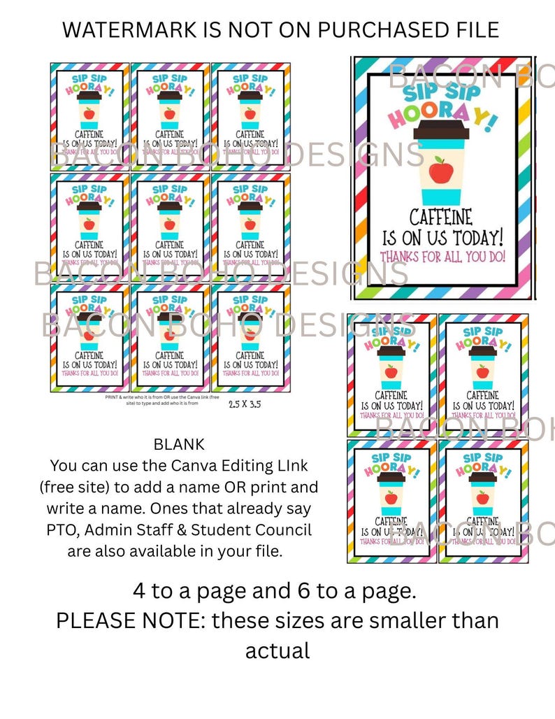 Teacher Appreciation Gift, Nurse Gift, Caffeine Cart, Sip Sip Hooray ...