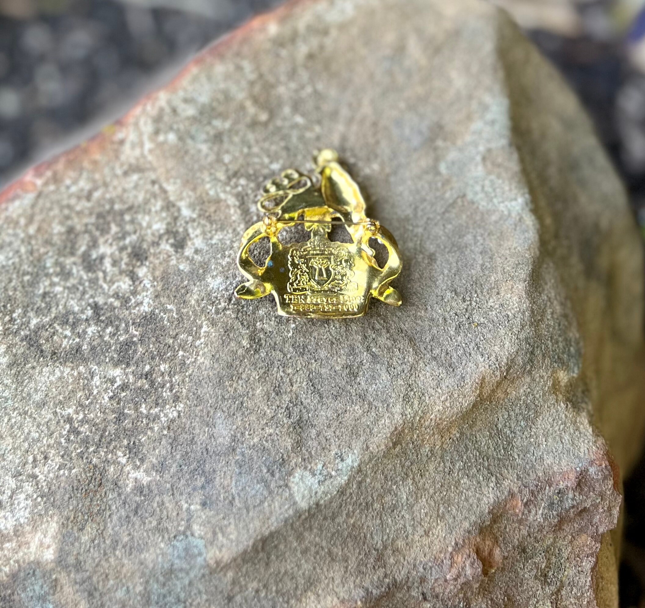 TBN Ten Prayer Lion Jeweled Crown Brooch Pin - Etsy