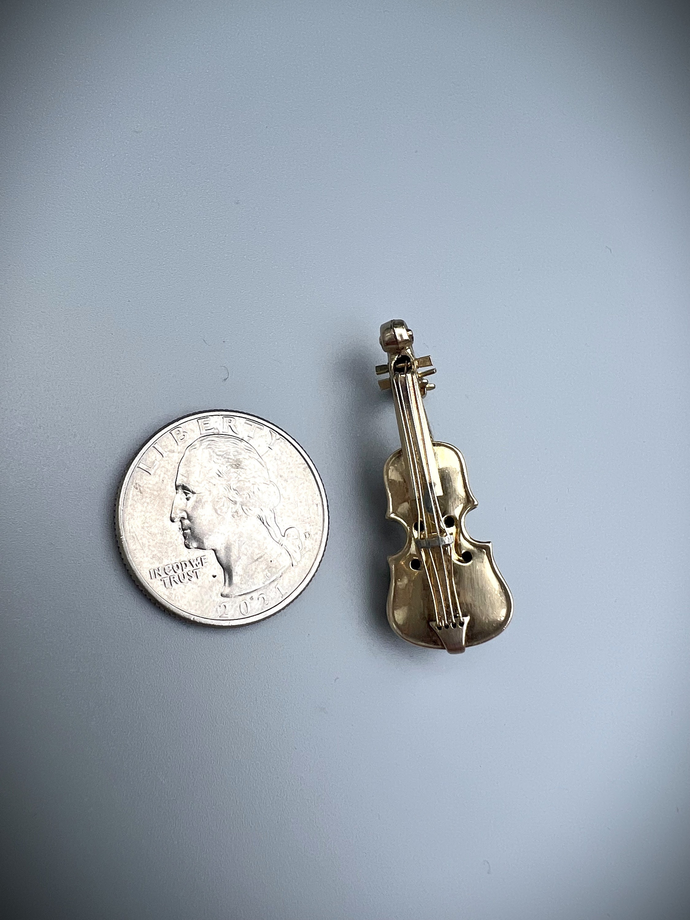 Unique Violin Pin Gold Toned - Etsy