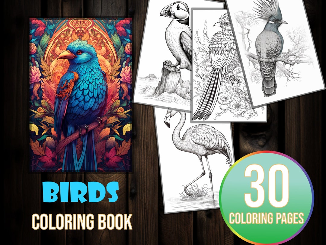 Birds Coloring Pages | Printable Coloring Book | 30 Birds Coloring ...