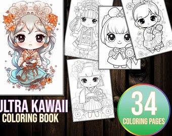 Kawaii Coloring Pages 50 Pages Cute Coloring Pages for Kids and Adults ...