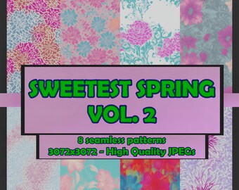 LITTLE GARDEN, Floral Spring Seamless Repeat Pattern, Backgrounds ...