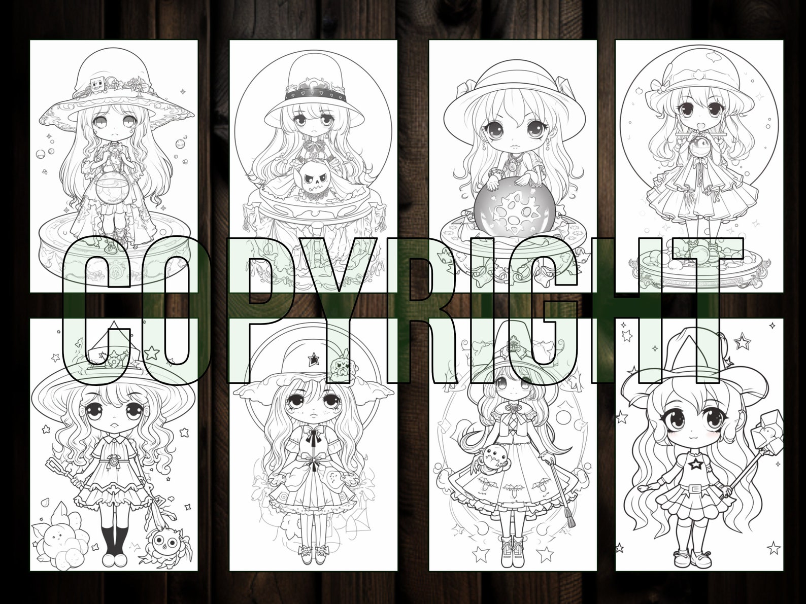 Kawaii Witch Coloring Pages | 33 Pages | Cute Coloring Pages | for Kids ...