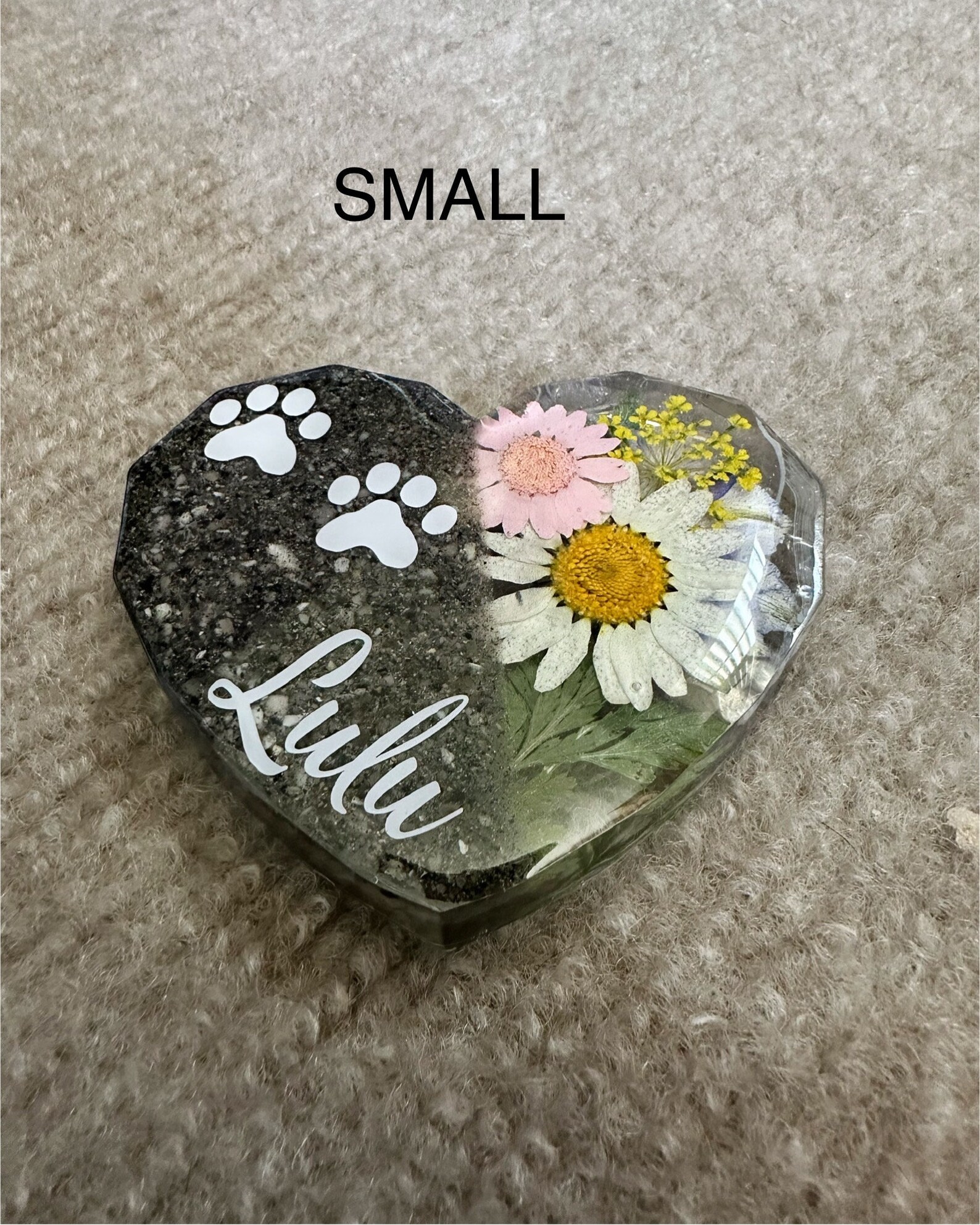 Floral Pet Ashes Keepsake Memorial Display Heart - Etsy