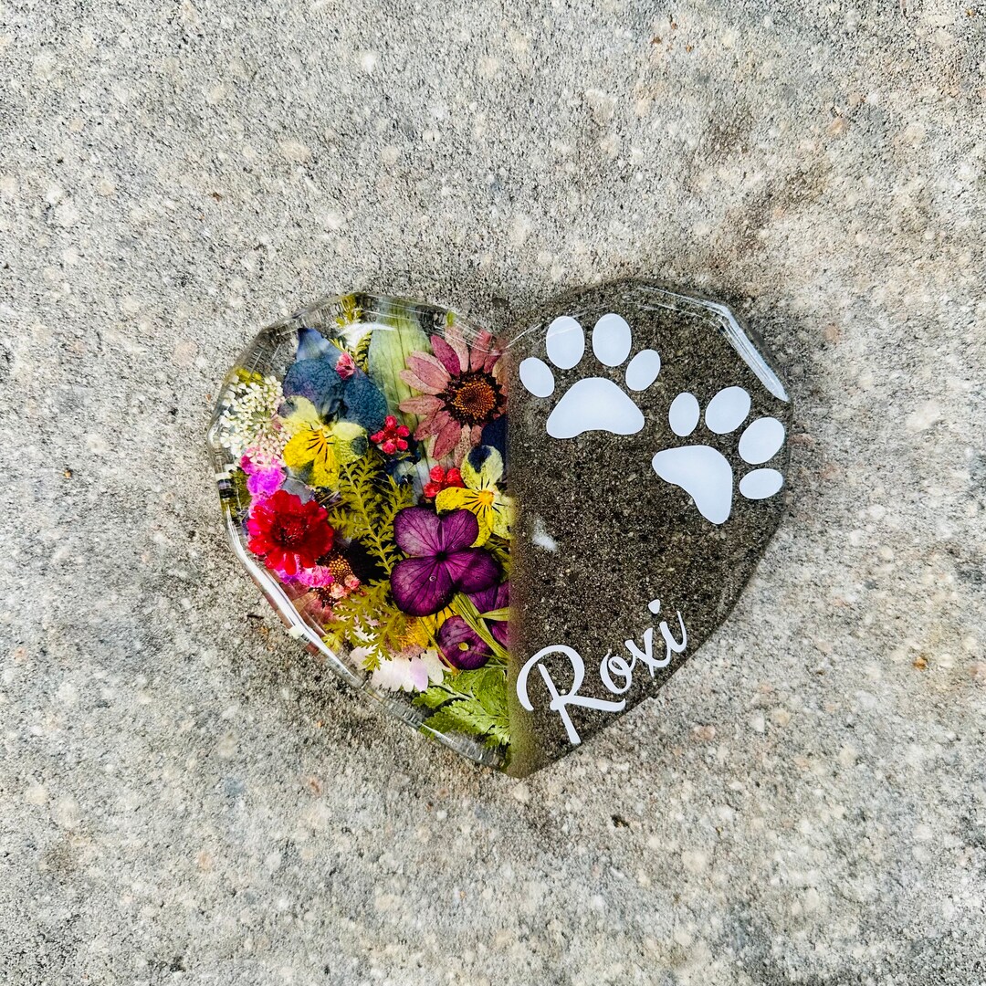 Floral Pet Ashes Keepsake Memorial Display Heart - Etsy