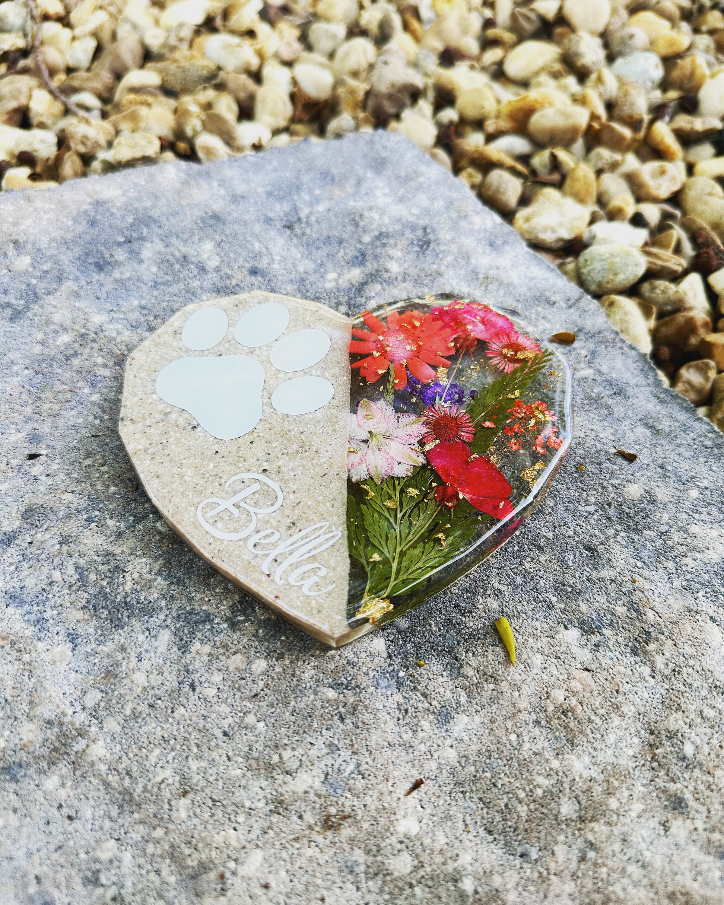 Floral Pet Ashes Keepsake Memorial Display Heart - Etsy
