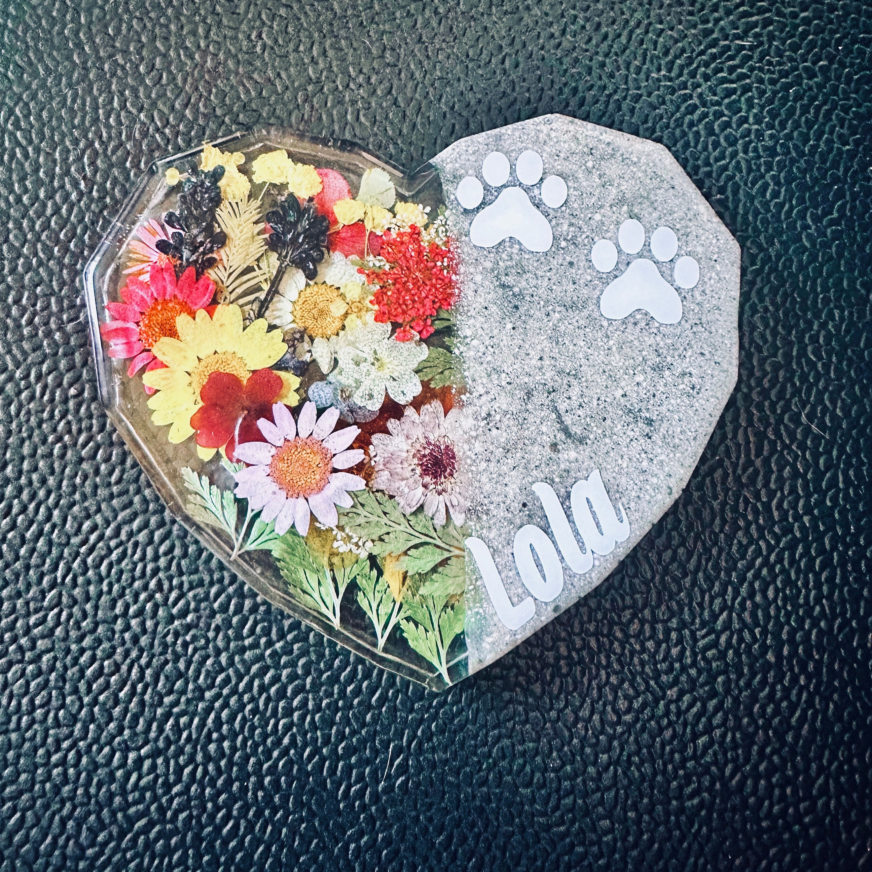 Floral Pet Ashes Keepsake Memorial Display Heart - Etsy