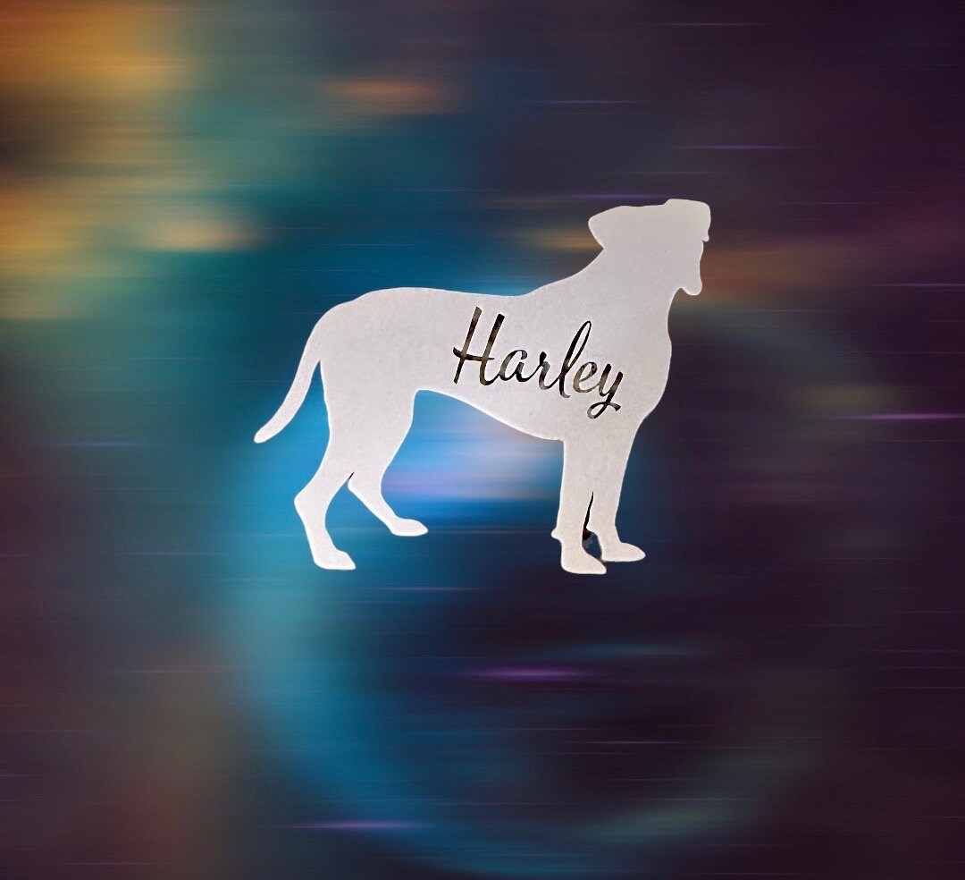 Dog With Name Decal, Dog Breed Decal, Dog Mom Decal, Dog Dad Decal, Dog ...