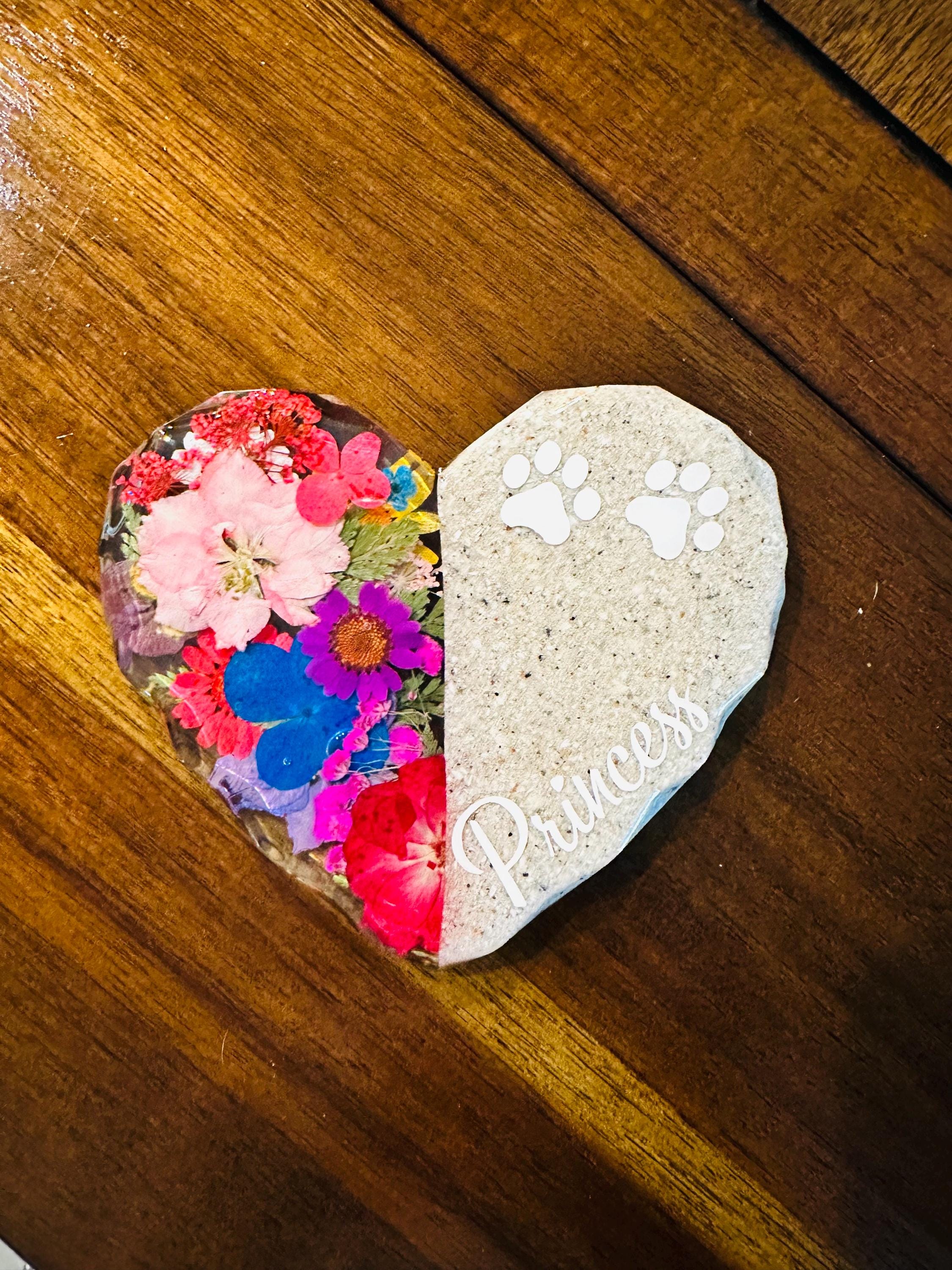 Floral Pet Ashes Keepsake Memorial Display Heart - Etsy
