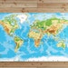 Detailed Physical World Map: Relief, Countries, Cities - Canvas or ...